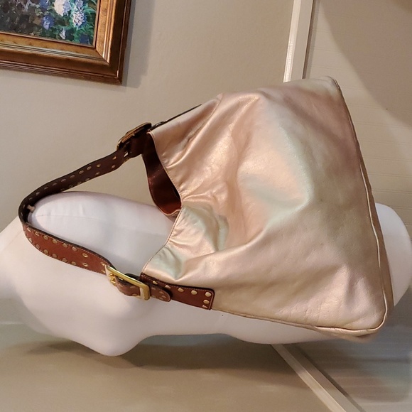 Be & D | Bags | Bed Large Gold Leather Shoulder Bag | Poshmark